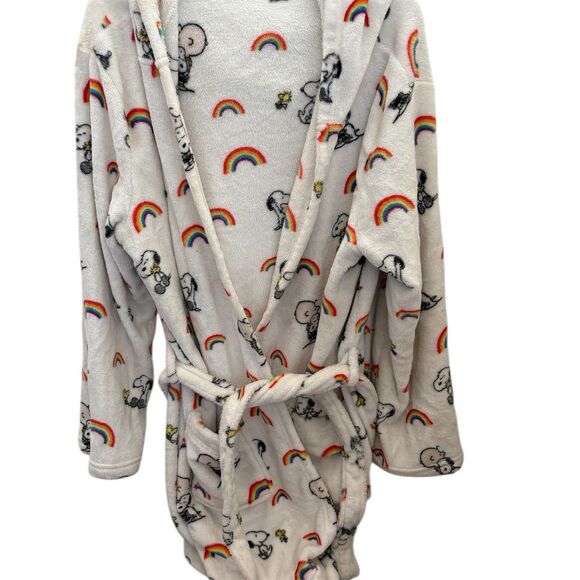 Peanuts | Other | Peanuts Snoopy Womens Hooded Plush Bathrobe L Rainbow ...